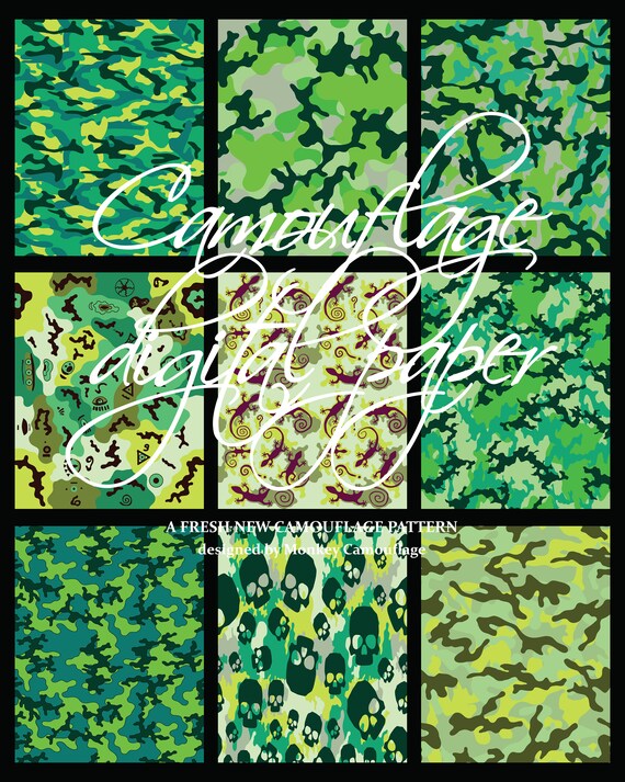 Green Camouflage Digital Paper Pack.set of 9 Pink Camo - Etsy