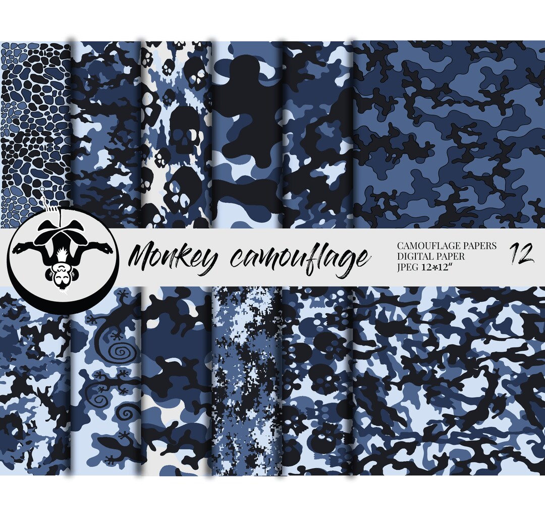 Trandy Military Digital Papers.collection of Camouflage Patterns.12 ...
