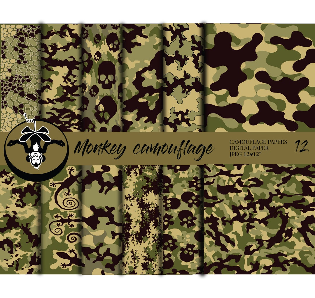 Set of 12 Camouflage Digital Papers.military Design.abstract Army Print ...