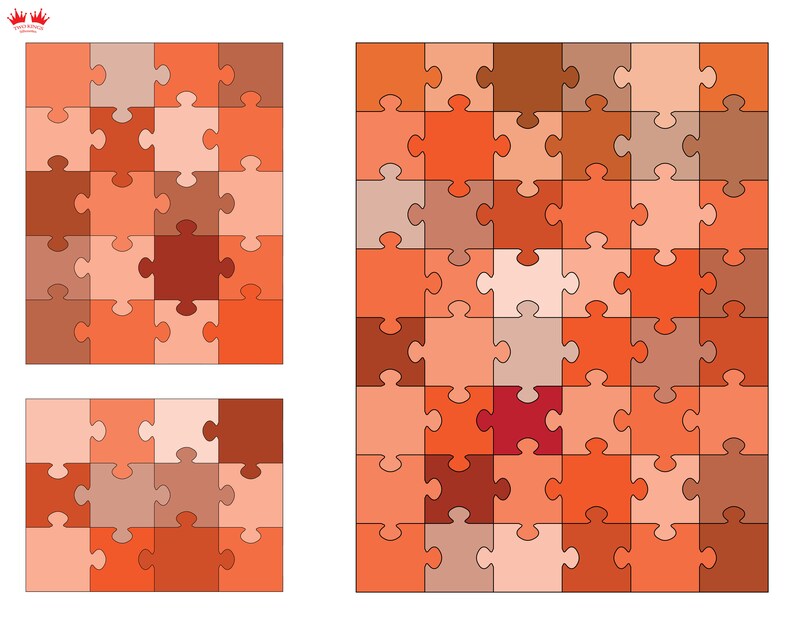 Trendy Colors Puzzle Pack, Instant Download, Svg, Dxf, Png, Eps and Jpg ...