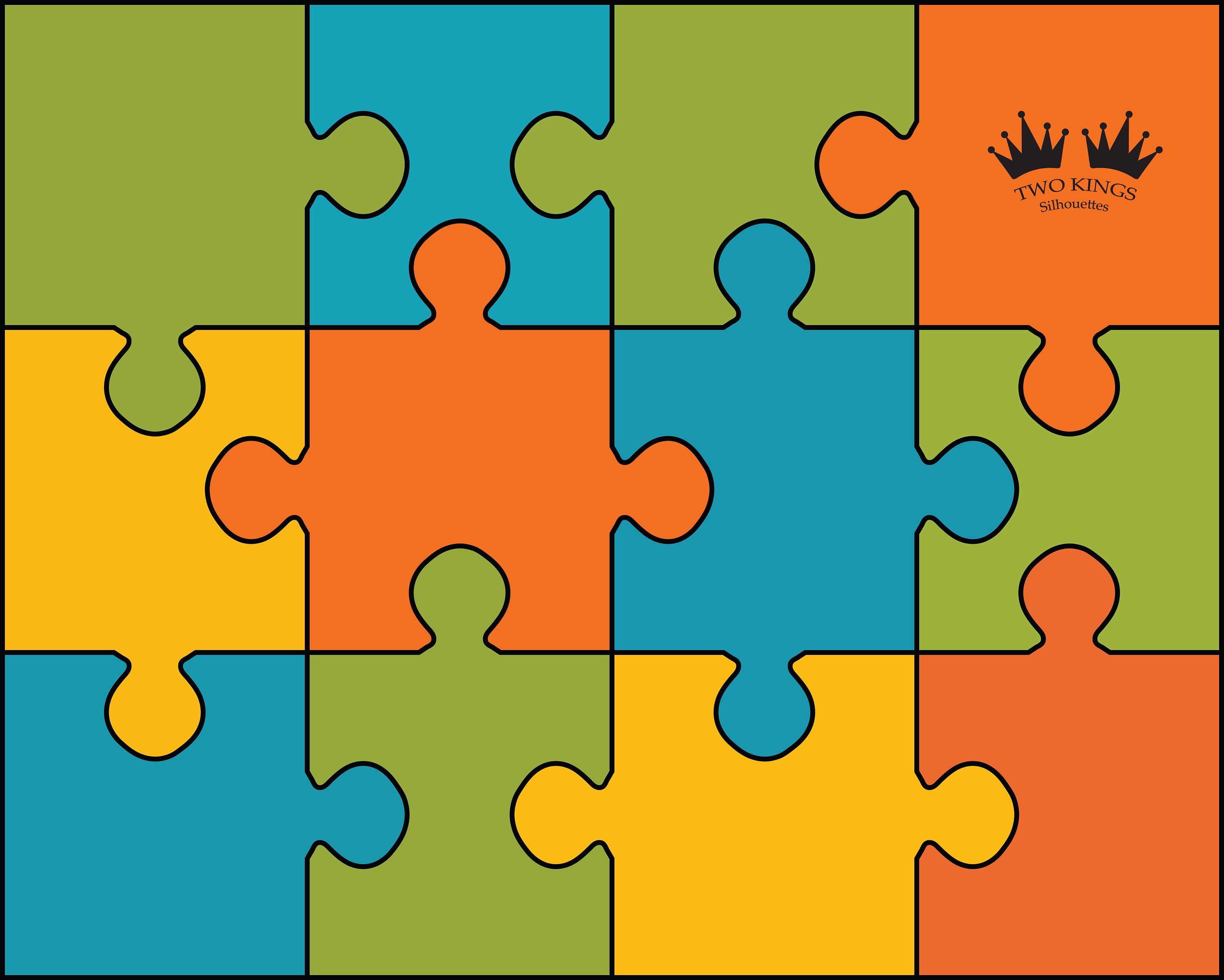 4 Colors Puzzle Design, Instant Download Svg, Dxf, Png, Eps and Jpg ...