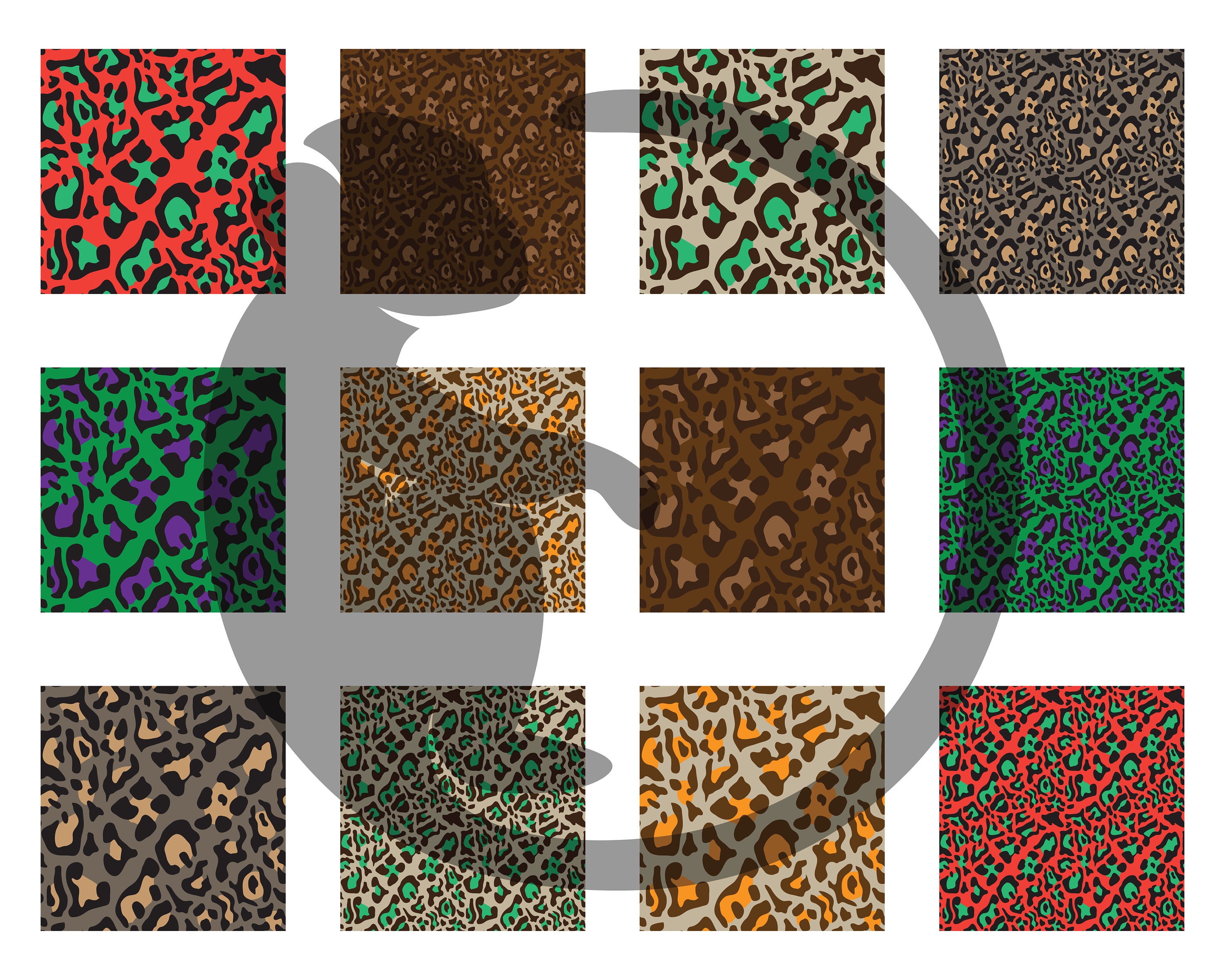 Leopard Digital Papers, Scrapbook Papers, 12 Seamless Animal Prints ...