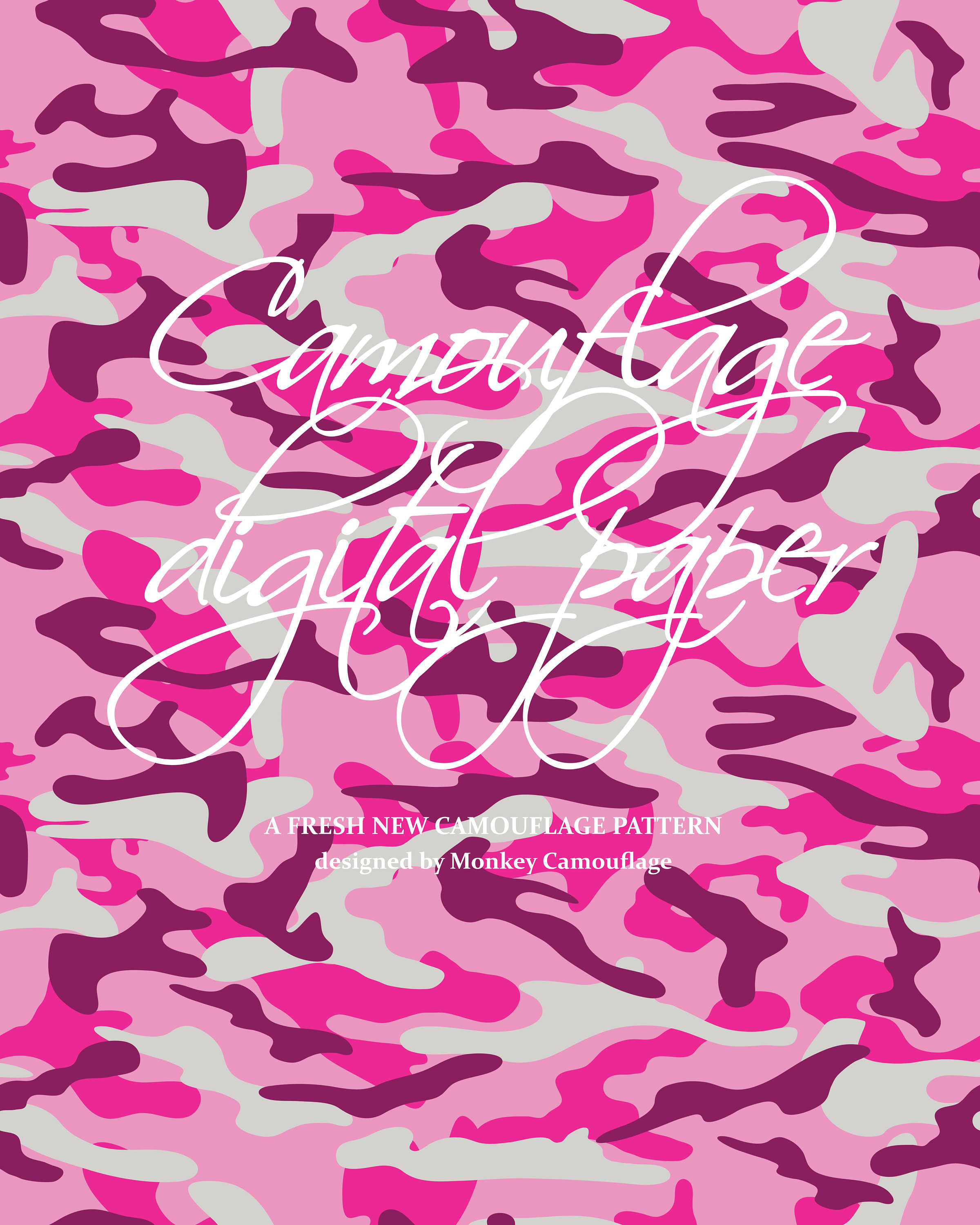 Pink Camouflage Digital Paper Pack.set of 9 Pink Camo | Etsy