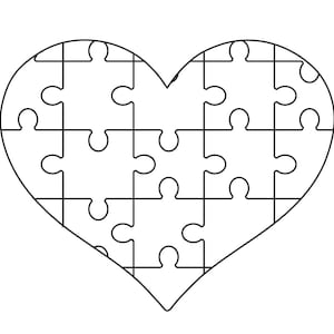 Heart Puzzle SVG Cut Files, Love Jigsaw Cricut File, White Puzzle Heart ...