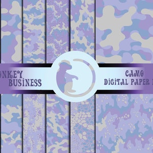 Digital Paper Pack, Camouflage Print, Scrapbook Papers, Instant ...