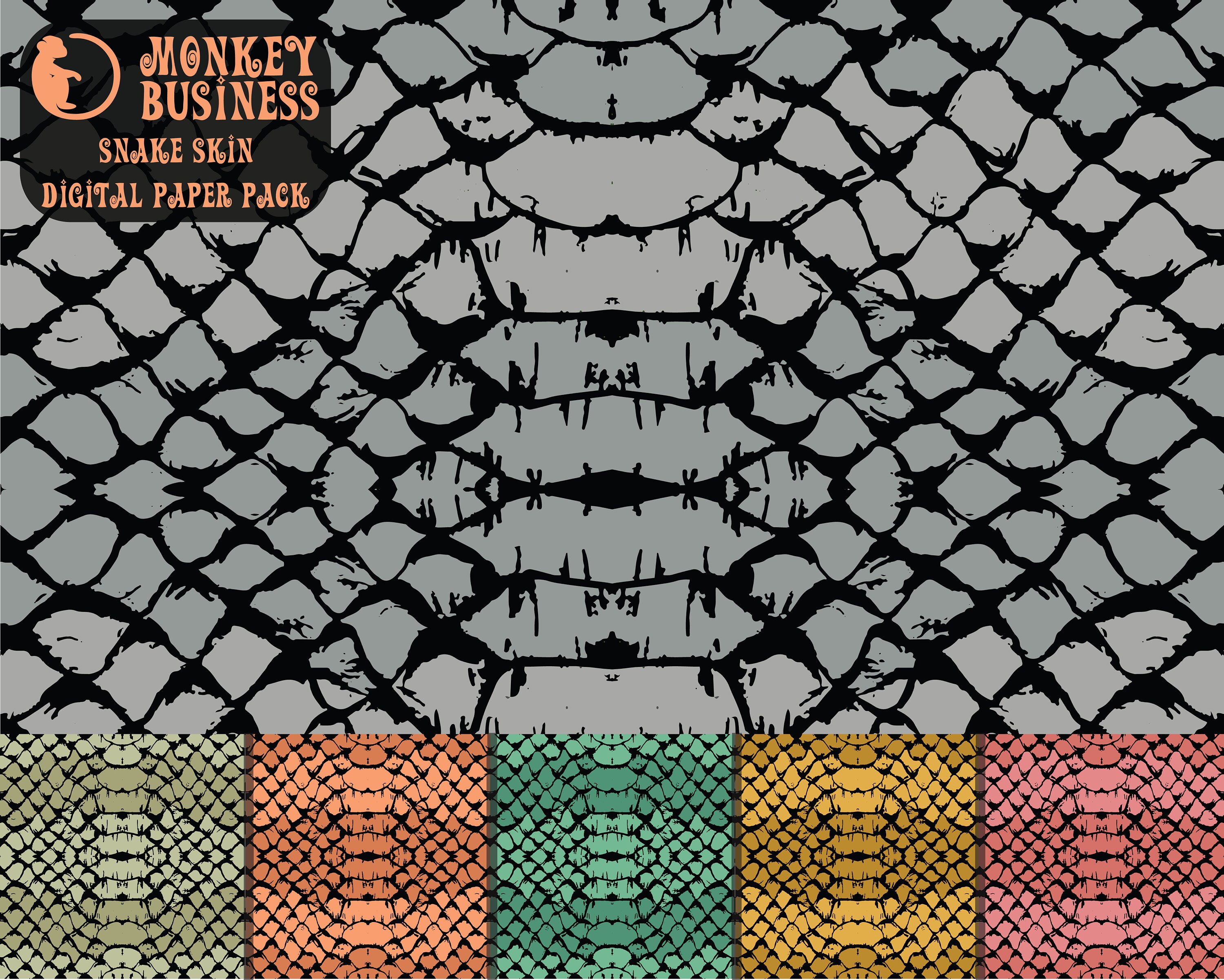 Snake Skin Digital Paper Pack, Instant Download, Scrapbook Papers ...