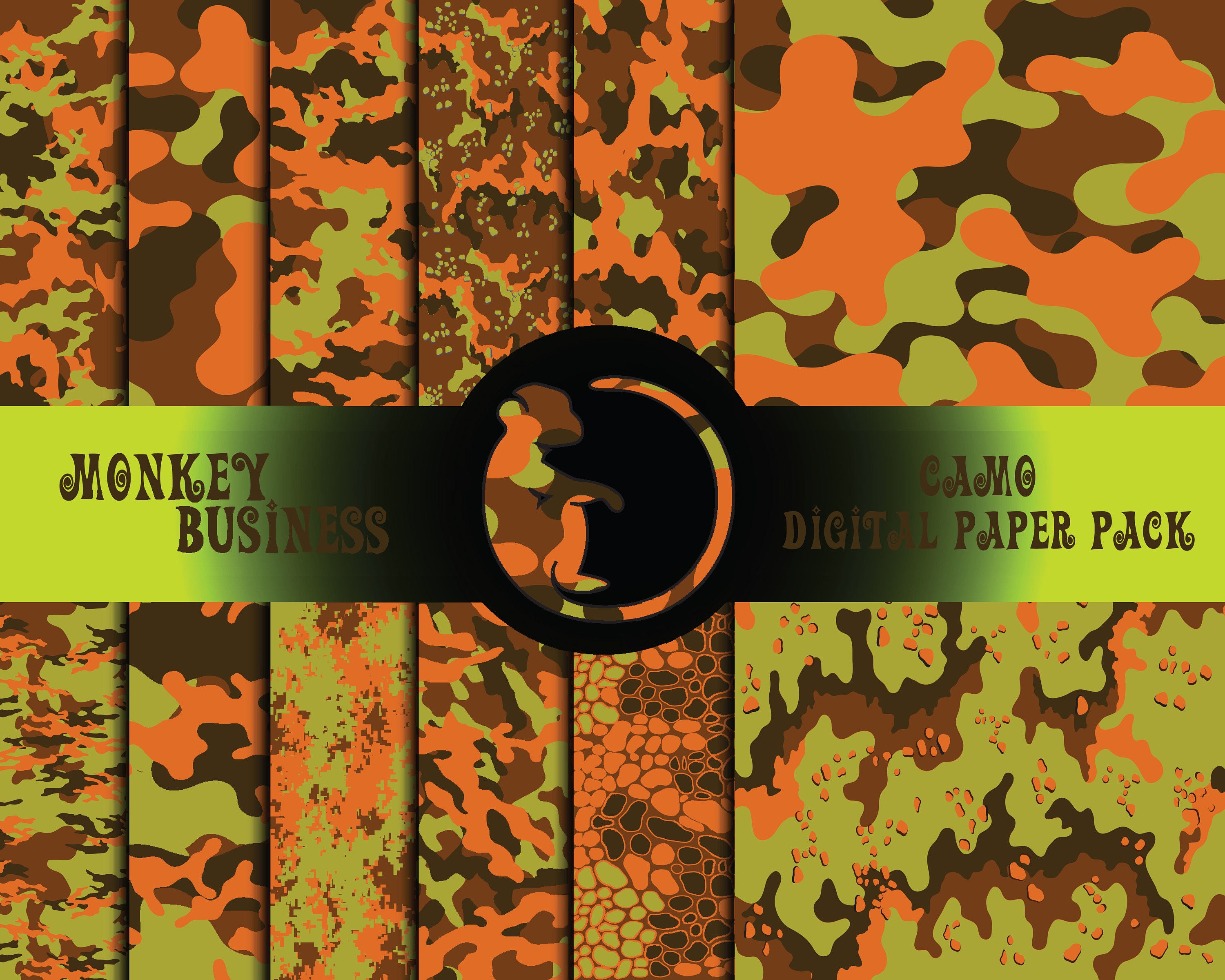 Abstract Camo Textures, Digital Paper Pack, Scrapbook Papers, 12 ...