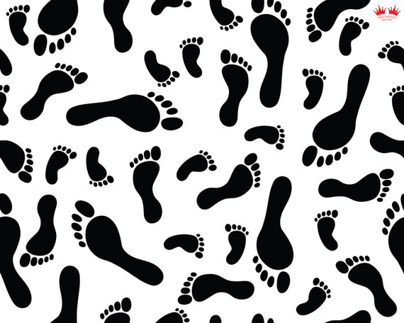 Seamless Footprint Pattern Svg File for Cricut Digital - Etsy