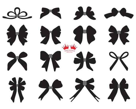ON SALE. Set of Decorative Bow for Your Design. Vector Black - Etsy