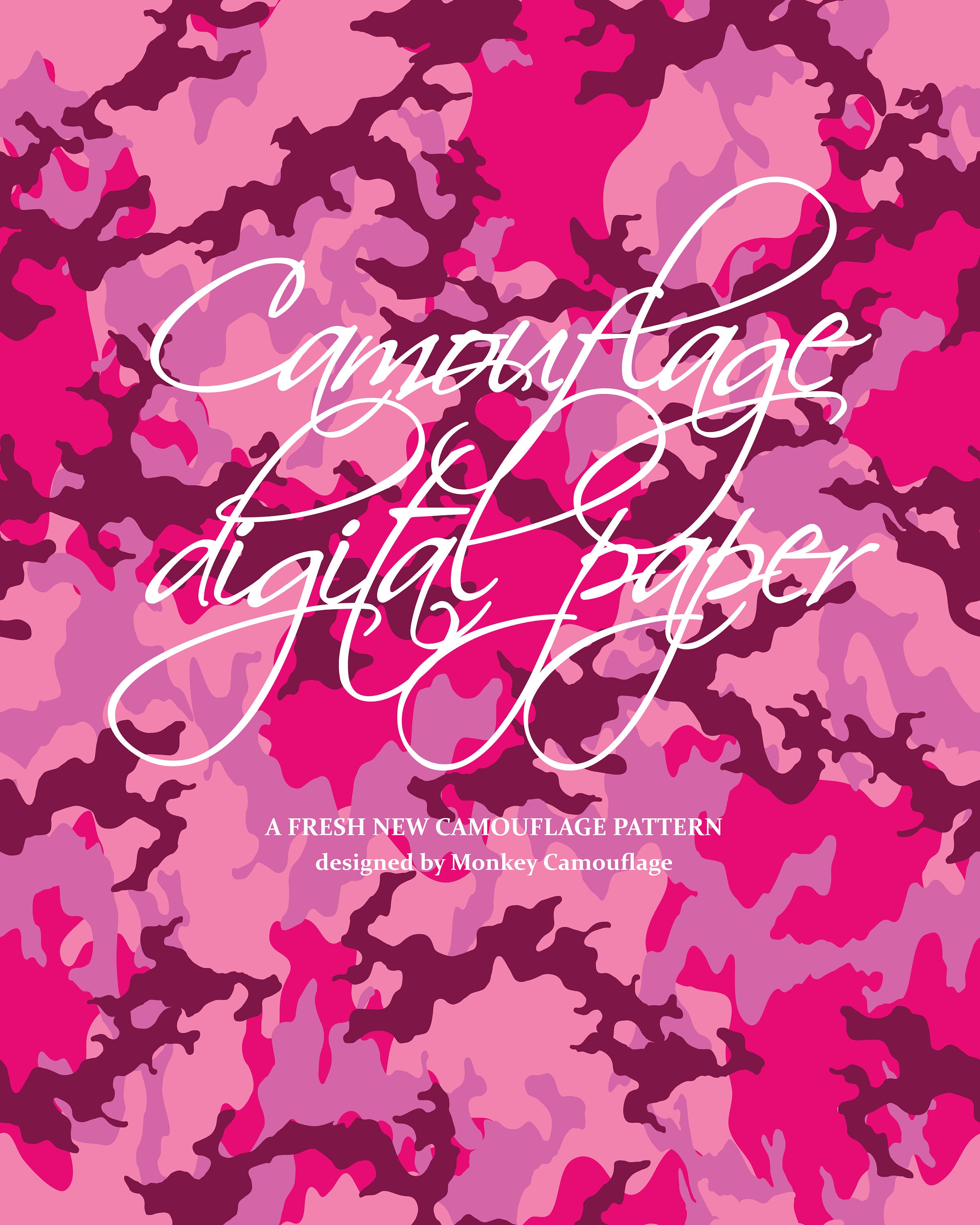 Pink Camouflage Digital Paper Pack.set of 9 Pink Camo | Etsy