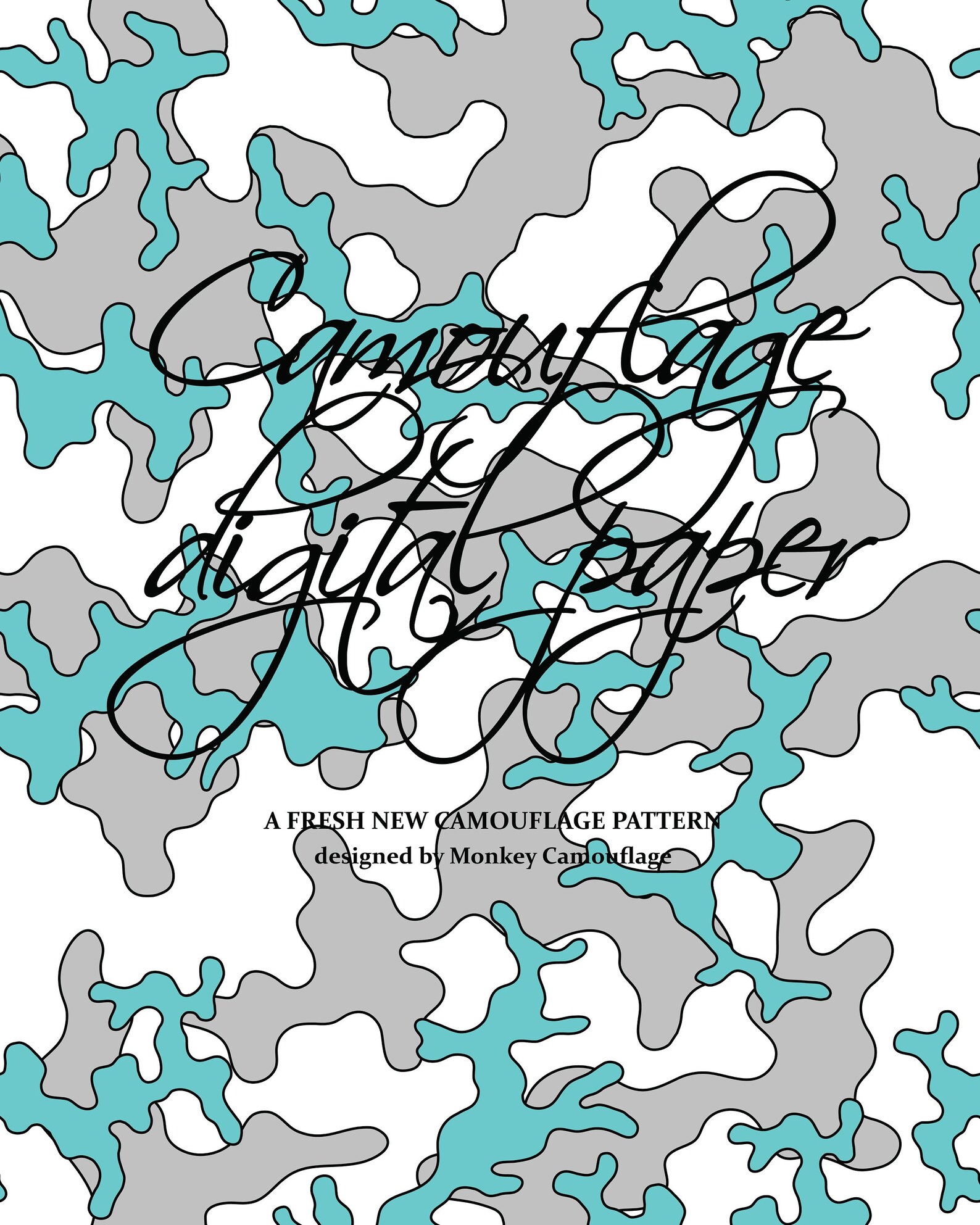 Trendy Camo Texture, Gray, Blue and White Camouflage Digital Paper ...