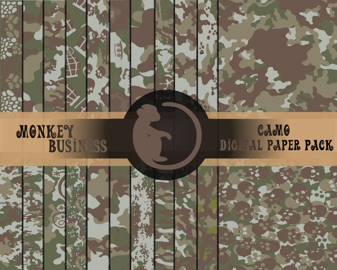 22 Camo Digital Paper Pack, Instant Download, JPG Files 12 X 12inch ...