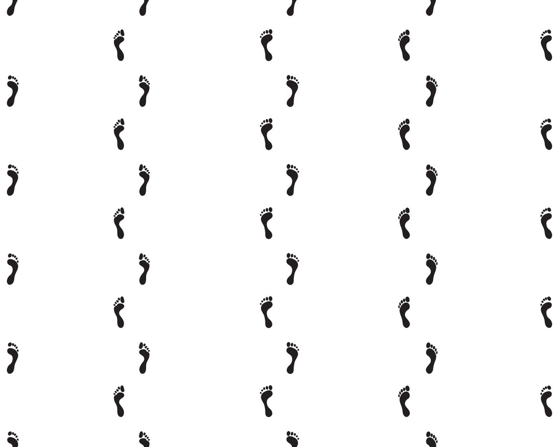 Foot Print Icon Isolated on White Background SVG. Seamless Pattern ...