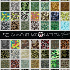 Srapbook Papers, Collection of Camo Jpg Files, 56 Camo Textures.digital ...