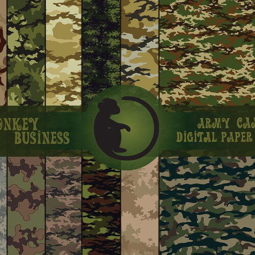 Camo Print Army Digital Paper Pack Scrapbook Papers Instant - Etsy