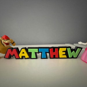 Custom Super Mario Bros Inspired Name Plate, Kids Desk, Kids Room ...