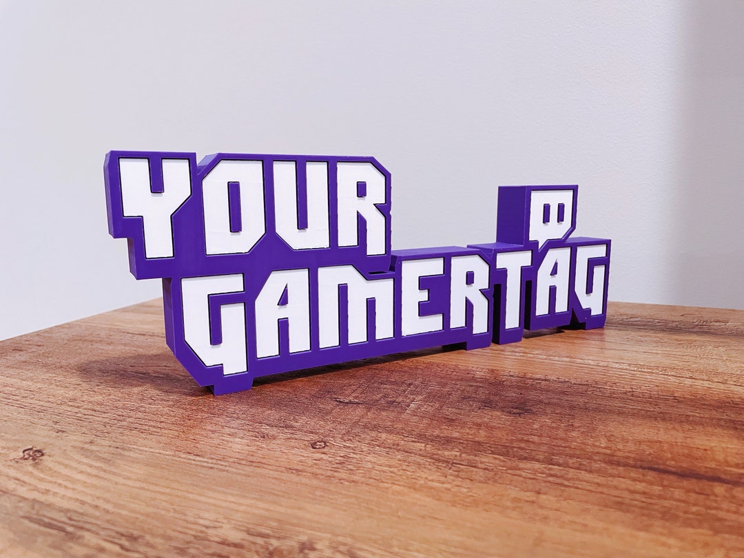 Custom Gift Twitch Style Nameplate Gamertag Birthday Party - Etsy