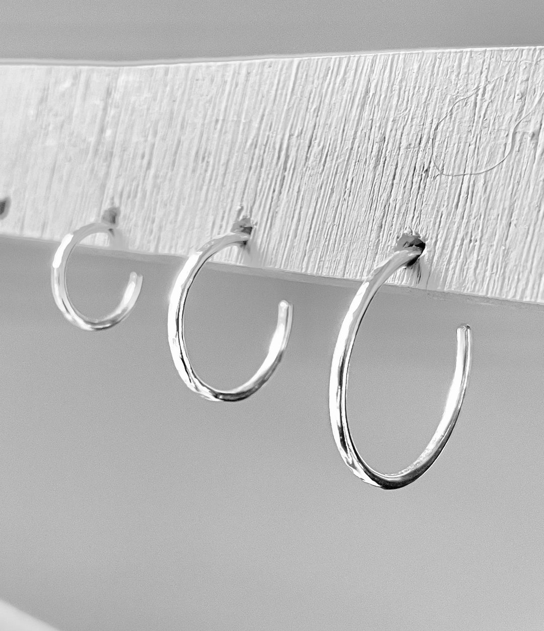 Small Silver Hoops PAIR, Hoop Earrings Sterling Silver, Silver Huggie ...
