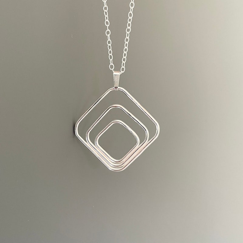 Large Silver Pendant - Etsy