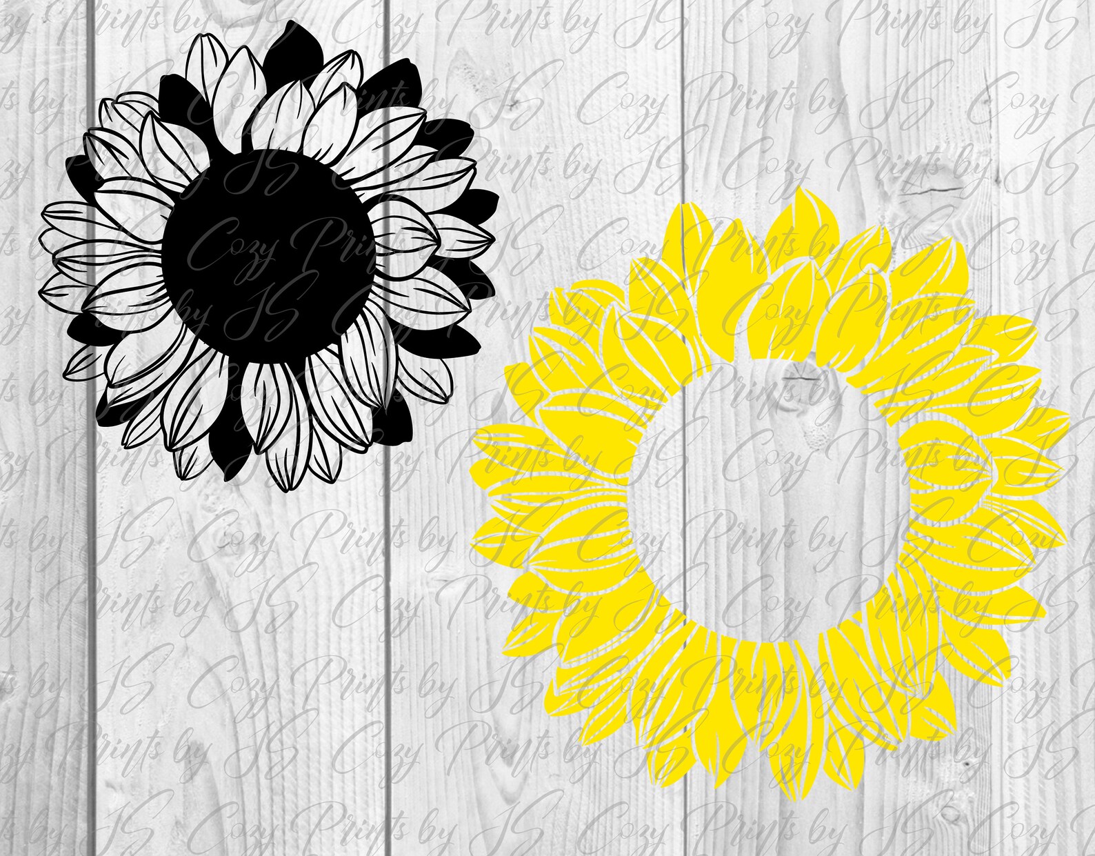 Sunflower Svg Dxf Png Eps Pdf Cut File Sunflower Clipart | Etsy