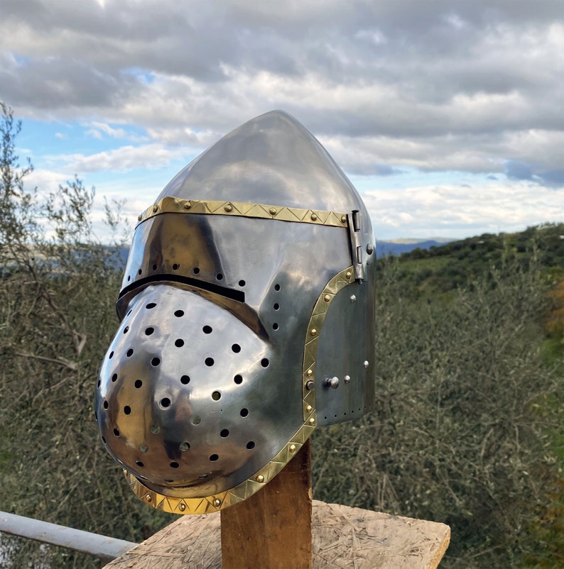 Bascinet With Pig Face Visor battle Ready Medieval Knight Helmet - Etsy