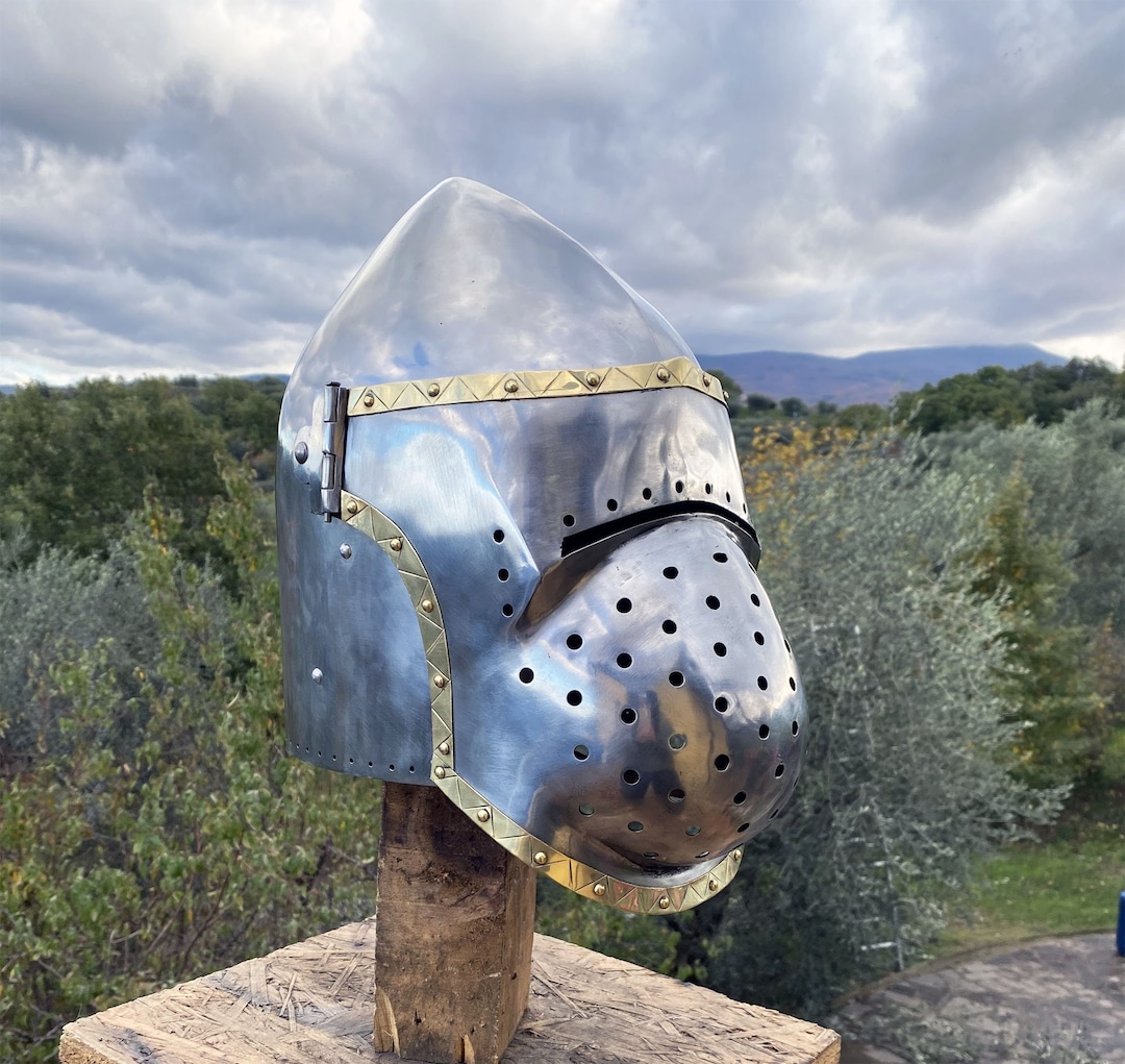 Bascinet With Pig Face Visor battle Ready Medieval Knight Helmet - Etsy