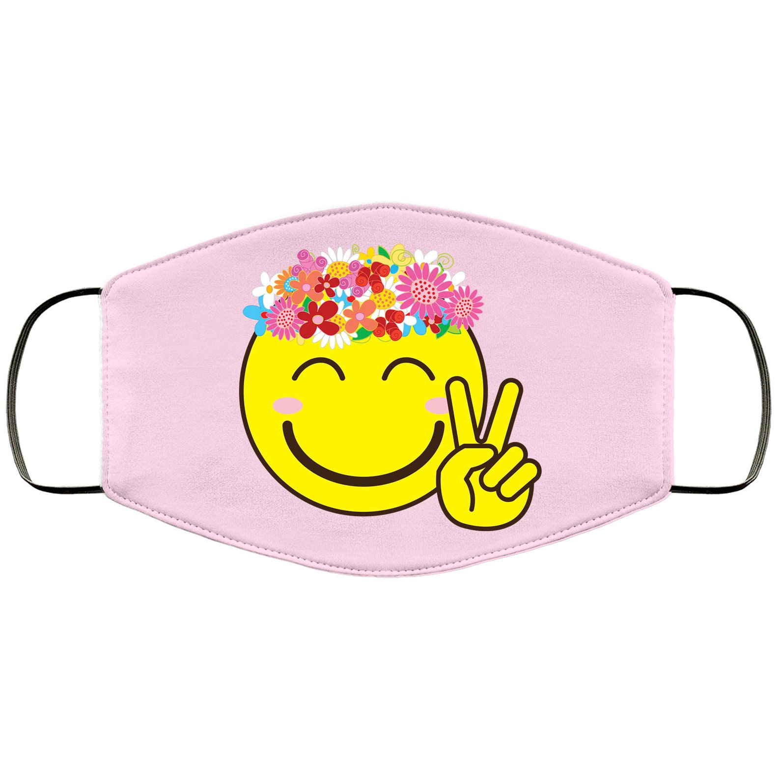 Happy Face Peace Sign Face Mask Adult & Kids Kindness Yellow - Etsy