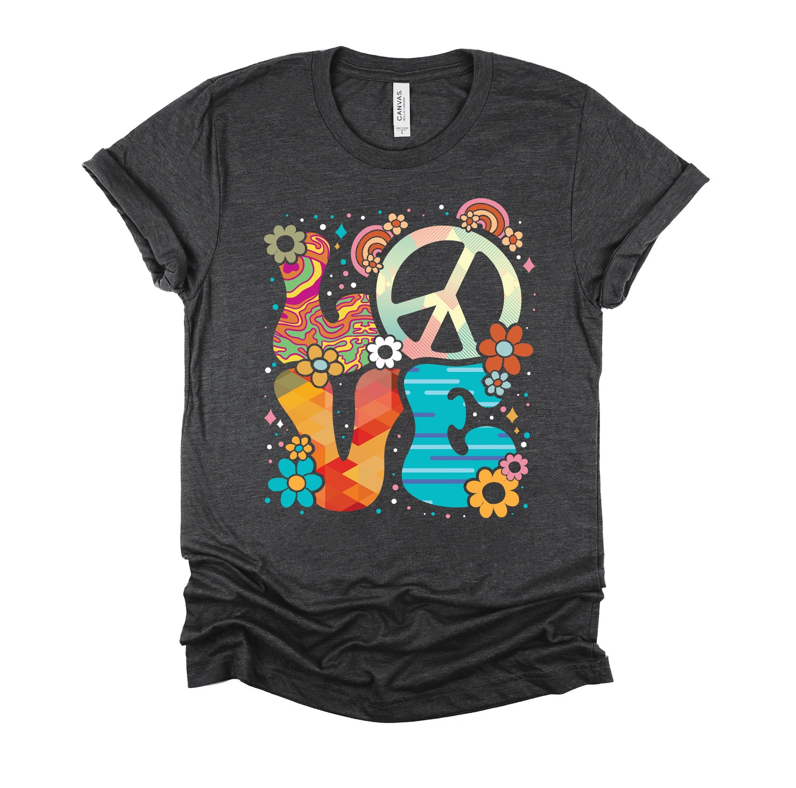 Love Peace Shirt / Groovy Peace / 70s Vibes Shirt / Peace Love Floral ...