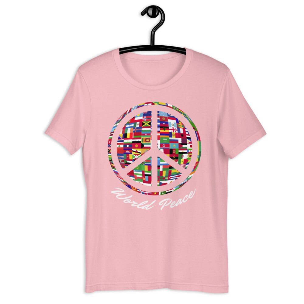 World Peace Sign T-shirt, Flags of Nations International Unity Unisex ...