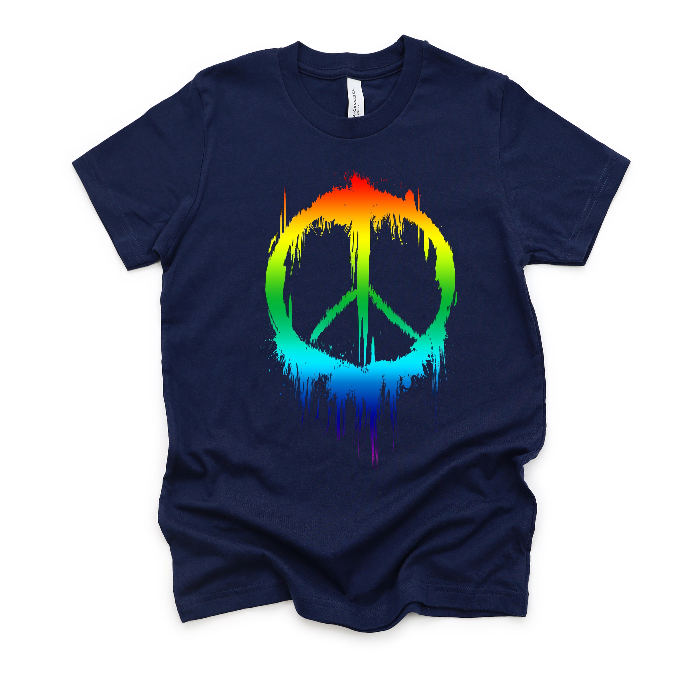 Rainbow Peace Sign Shirt / Dripping Paint Peace Tshirt / - Etsy