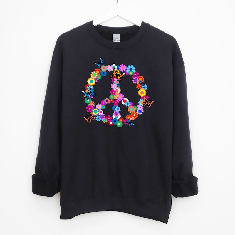 Floral Peace Sign - Etsy