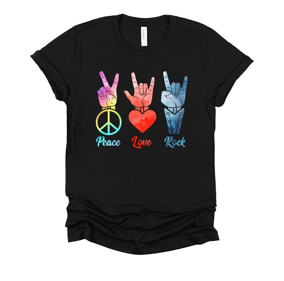 Peace Love Rock Tshirt / Vintage Peace Sign Shirt / Peace Symbol Tee ...