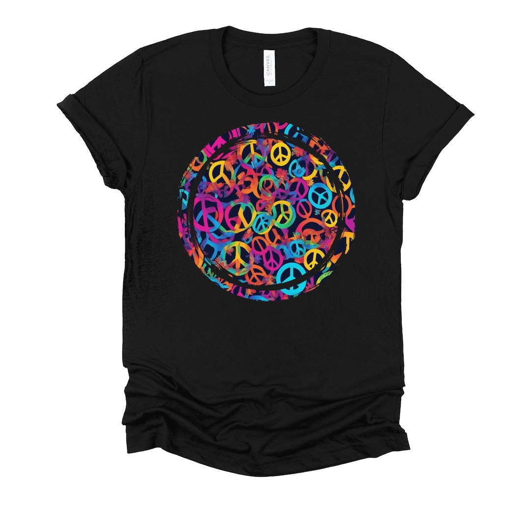Colorful Peace Shirt / Peace Symbol / Vintage T Shirt / Peace Sign ...