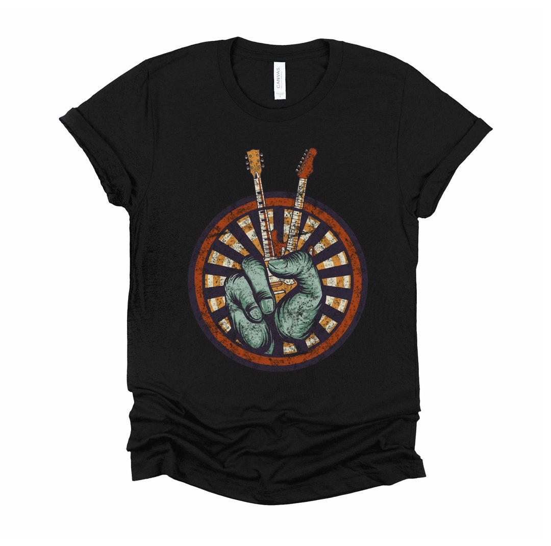 Peace Sign Rock Band Shirt, Guitar Hand Musician Gift, Music Festival ...