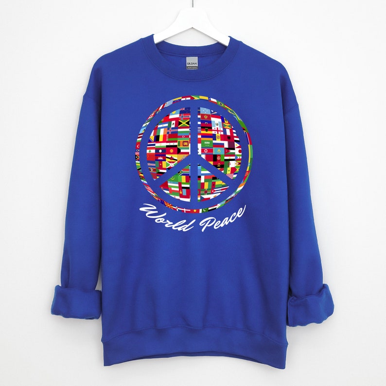 World Peace Sweatshirt / Peace Sign Sweater / Activist Gift / Peace ...