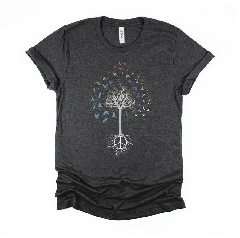 Tree of Life Peace Sign Tshirt Freedom Symbol Flying Dove - Etsy