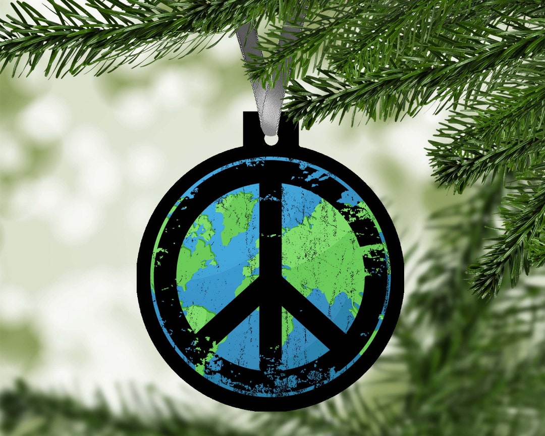 World Peace Sign Ornament / Christmas Ornaments / Farmhouse Keepsake ...