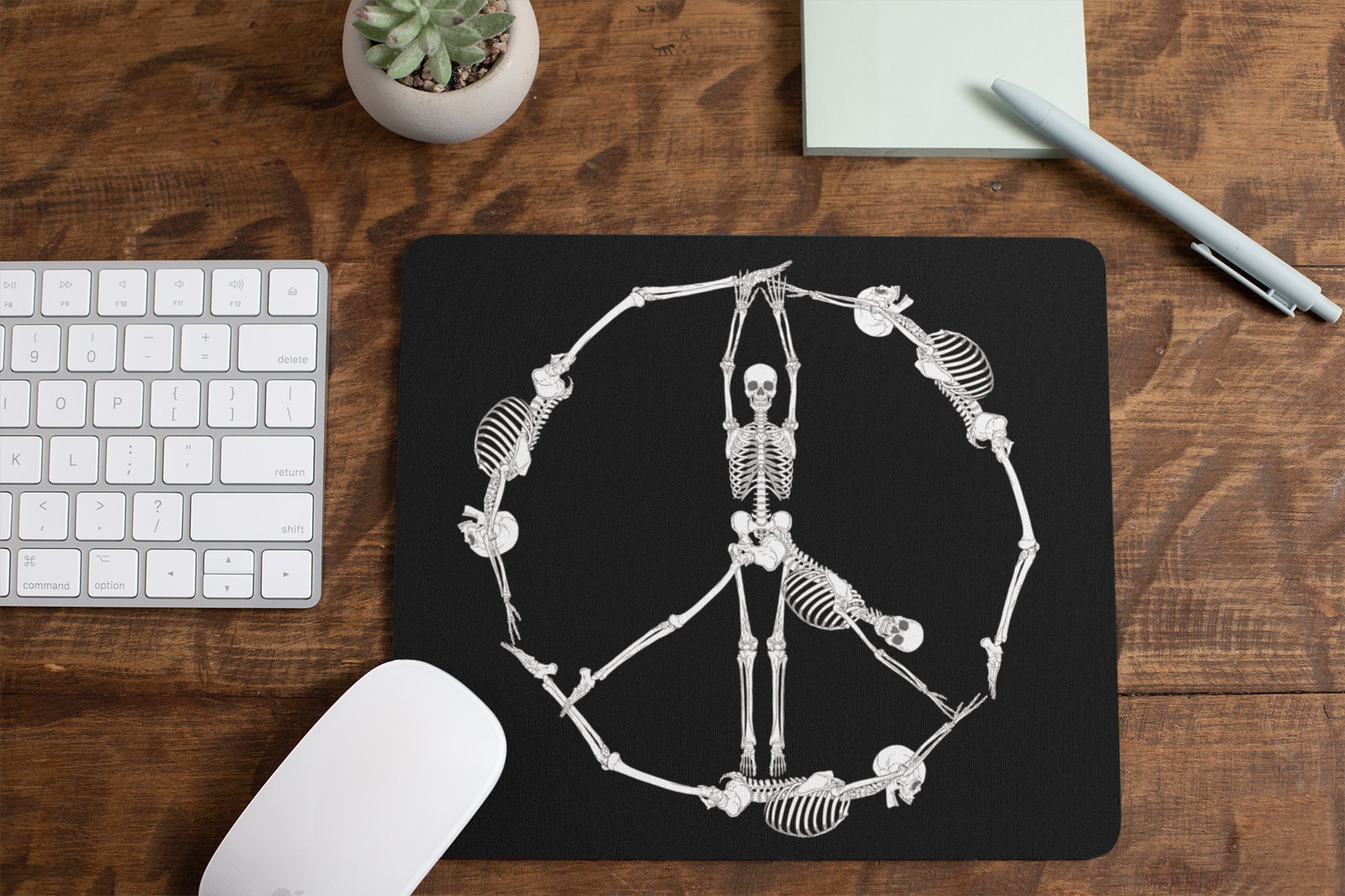 Skeleton Peace Sign Mouse Pad / Bones Mousepad / Halloween Personalized ...