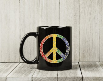 Peace Sign Coffee Mugs - Etsy