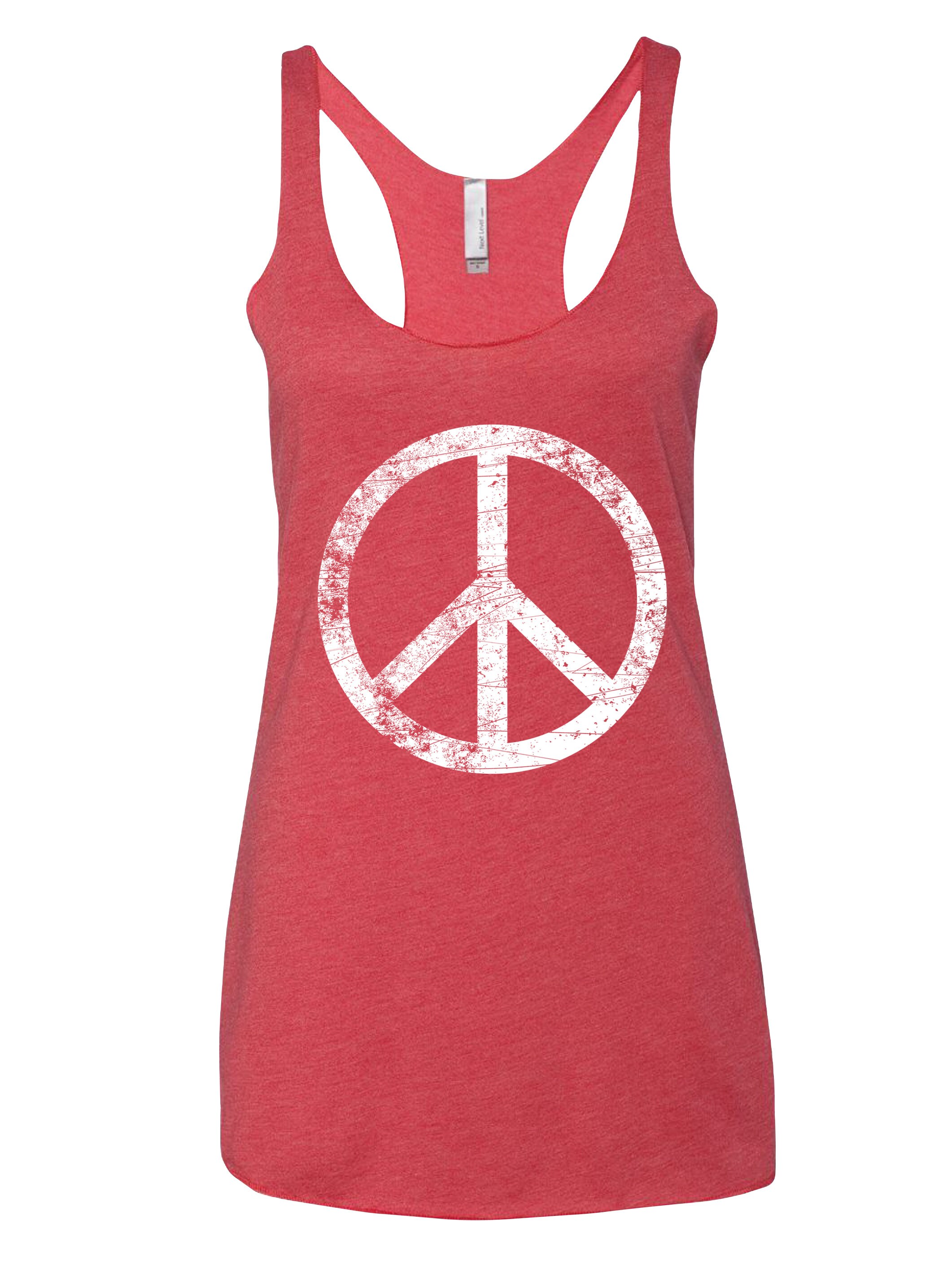 Women's White Distressed Peace Sign Vintage Top Hippie | Etsy