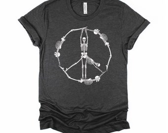 Skeleton Peace Sign Shirt | Etsy