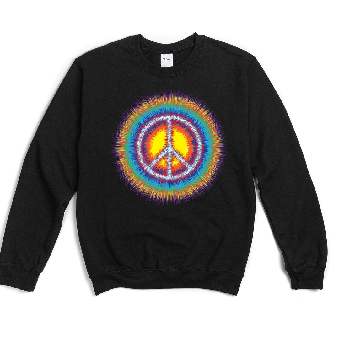 Peace Sign Sweater / Retro Vintage Pullover / Hippie Sweatshirt / Star ...