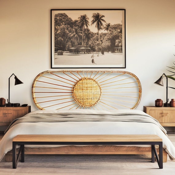 Rattan Headboard Headboard Wood Rattan Furniture Headboard Double Headboard Queen Headboard King Headboard Full Wicker Furniture Etsy