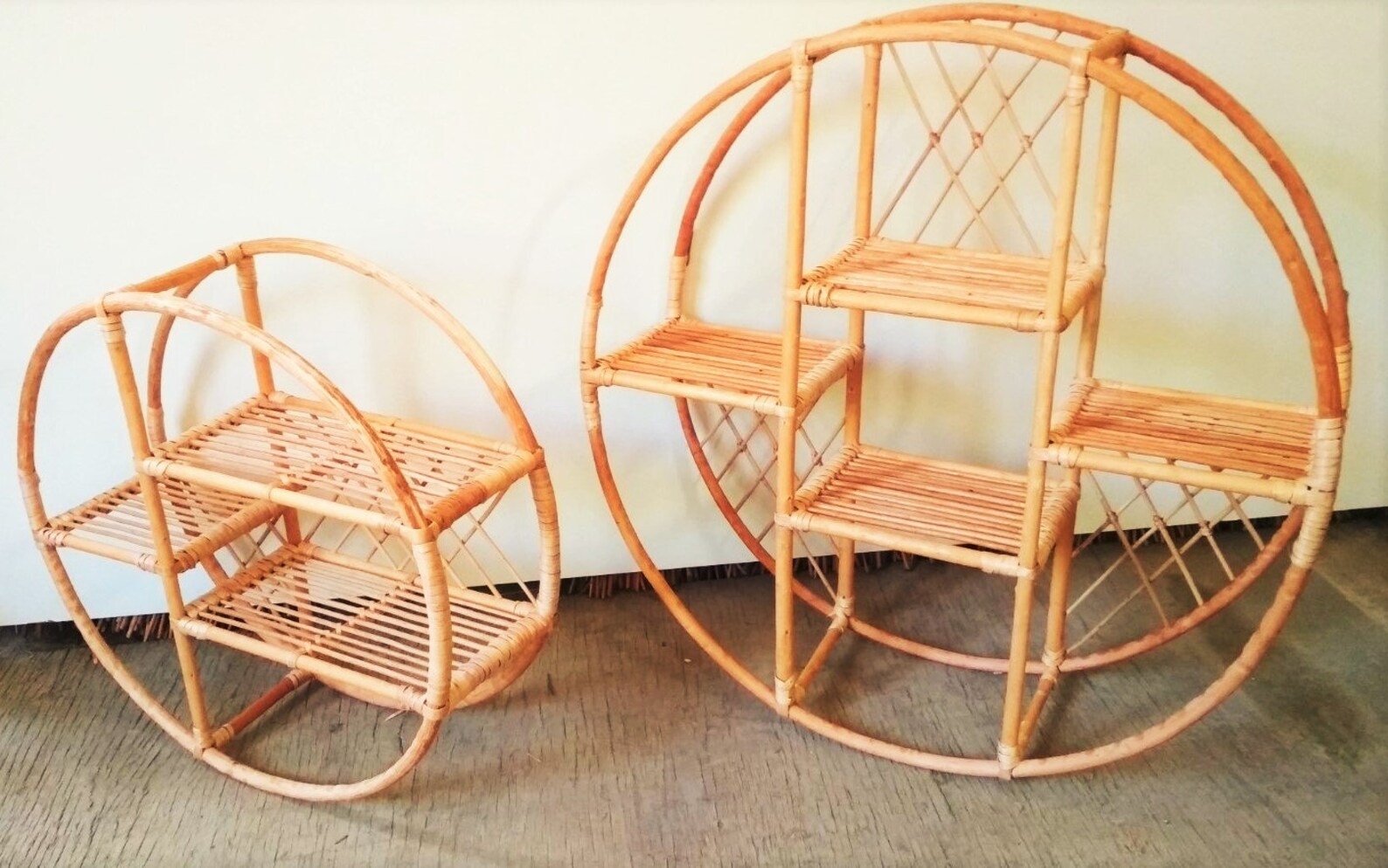 24 Inch Round Shelf Wicker Round Shelf Rattan Round Shelf - Etsy