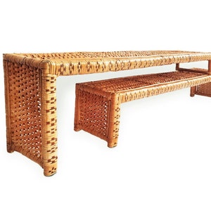 Rattan Resizable TV Stand / Media Table / TV Table / Wood Console Table ...