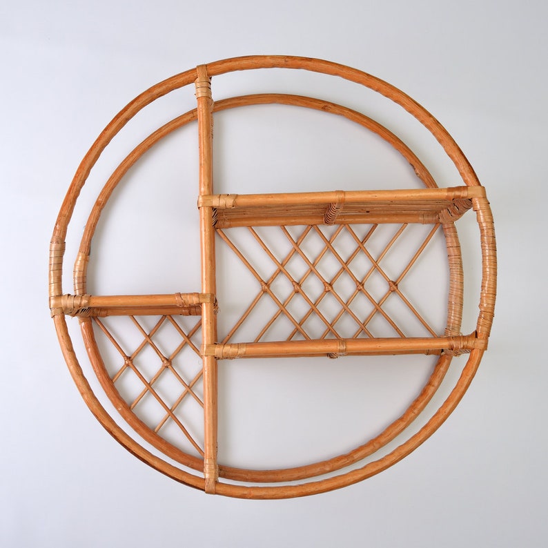 24 Inch Round Shelf Wicker Round Shelf Rattan Round Shelf - Etsy
