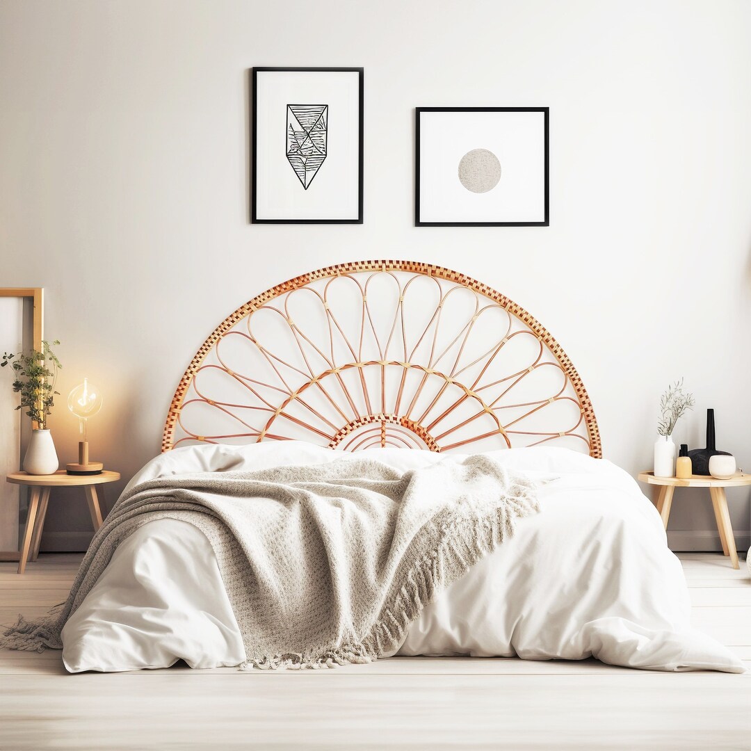 Rattan headboard headboard wood rattan furniture headboard double headboard queen headboard king headboard full wicker furniture Etsy