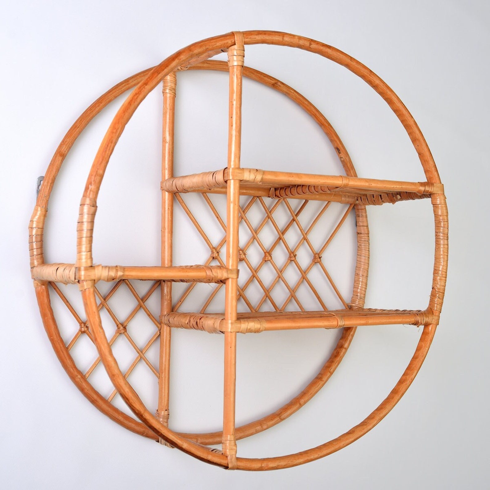 24 Inch Round Shelf Wicker Round Shelf Rattan Round Shelf - Etsy