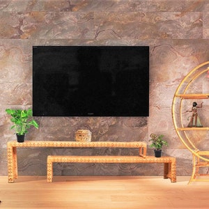 Rattan Resizable TV Stand / Media Table / TV Table / Wood Console Table ...