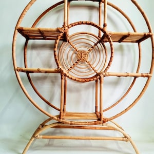 Round Rattan Shelf, Wicker Shelf, Round Shelf, Planter, Bookcase ...